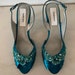 Teal Beaded Slingback Low Heels: Handmade Bridal Shoes (2 1/4") - Etsy