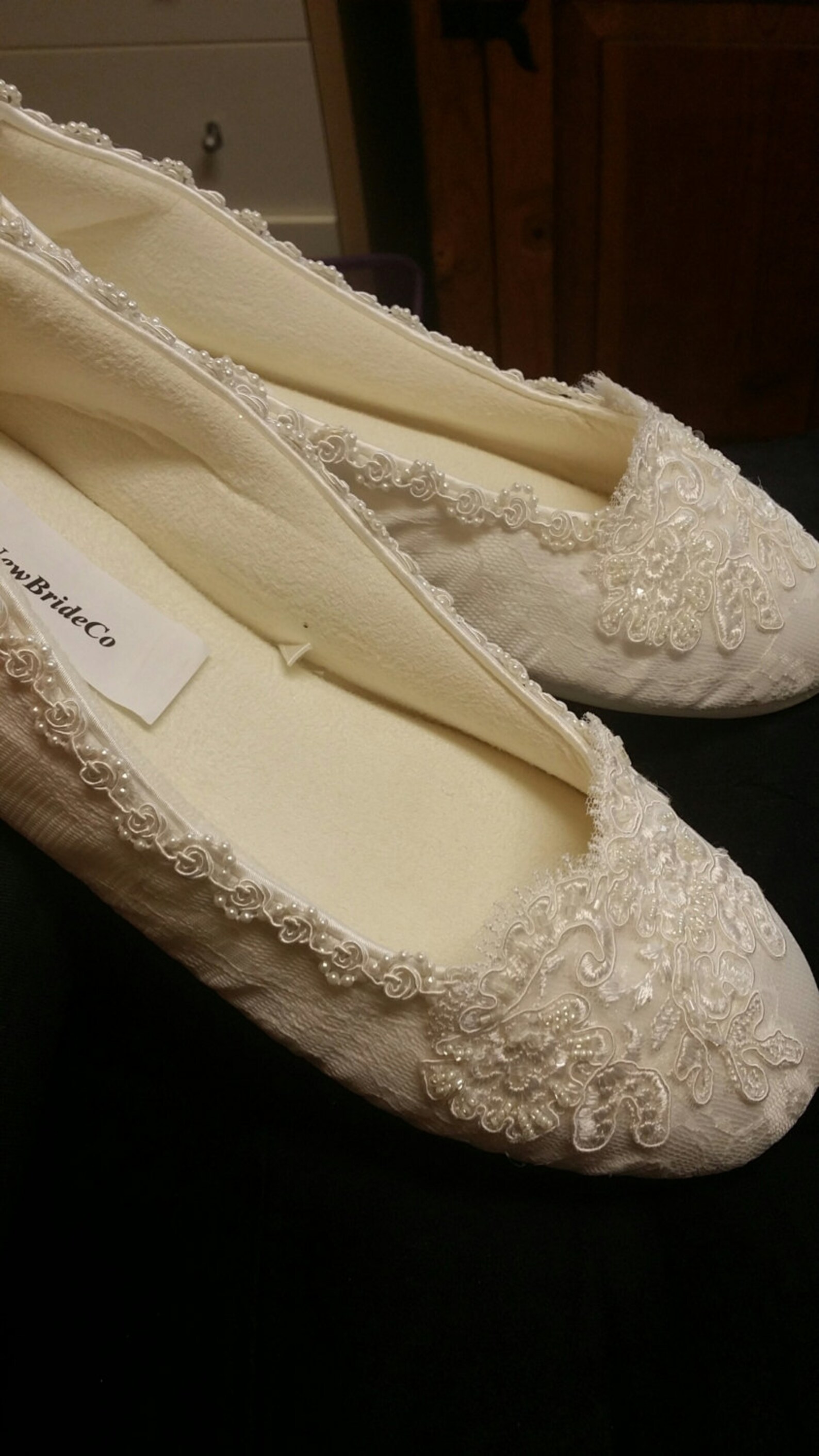 Wedding Ivory Flats Vegan Shoes Embellished With Hand Sewn BEADS ...