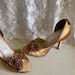 COPPER Wedding Heels Lace Beaded Flower,bridesmaids Shoes,bronze Copper ...