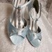 Powder Blue Heels Shoes Silver Swarovski Crystalsmid High - Etsy