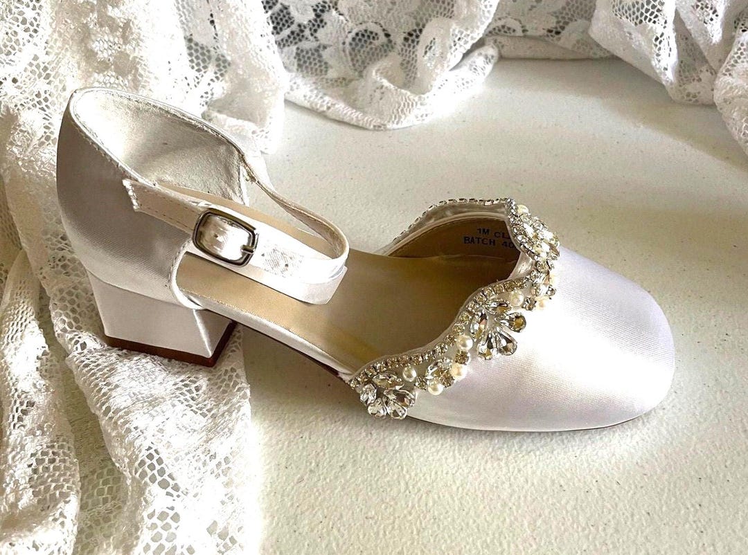 Bling Communion Shoes White or Ivory,flower Girl Bling White Shoes,1 ...