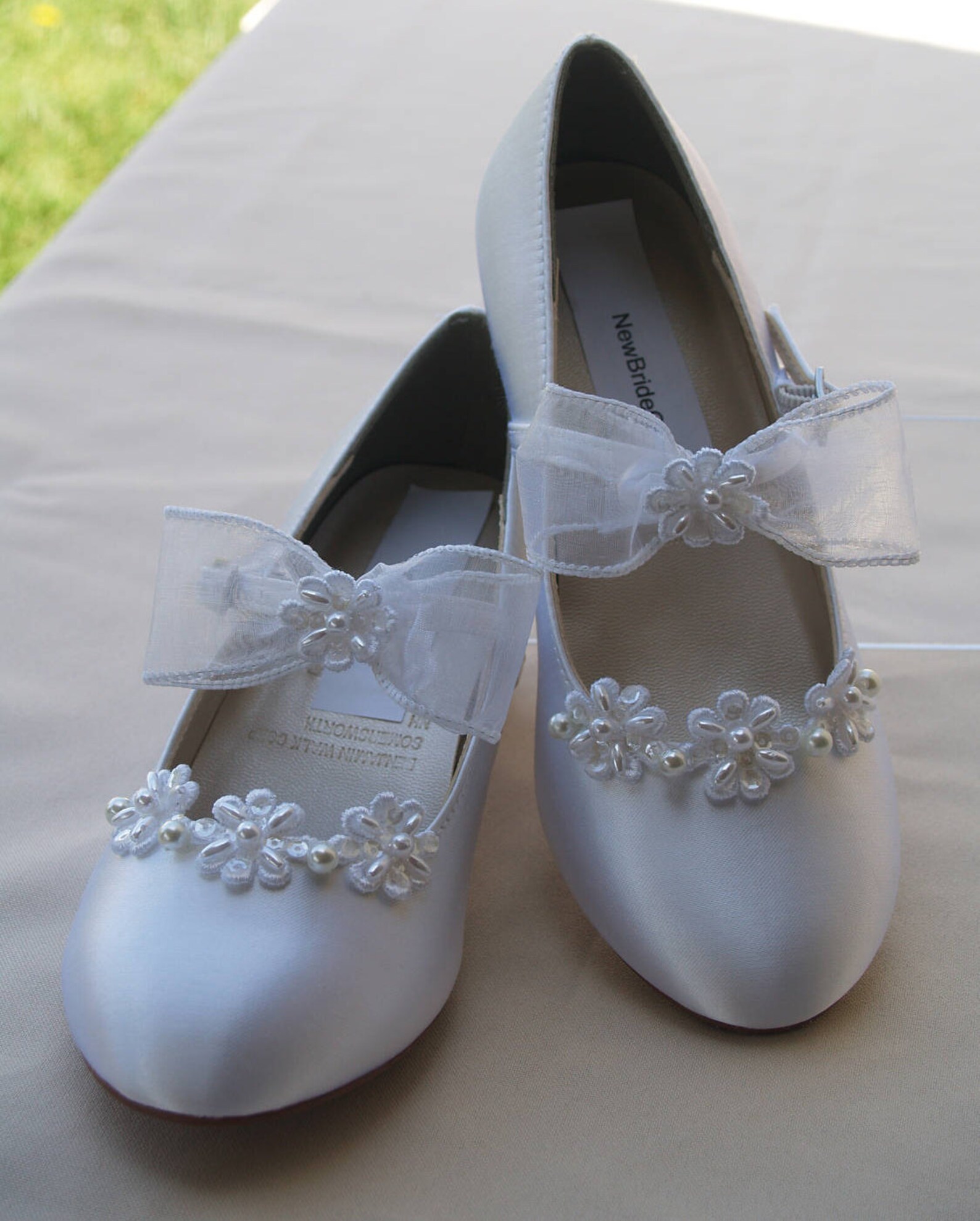 Girls Communion Shoes Size 11 Ready to Ship Beaded Flowers | Etsy