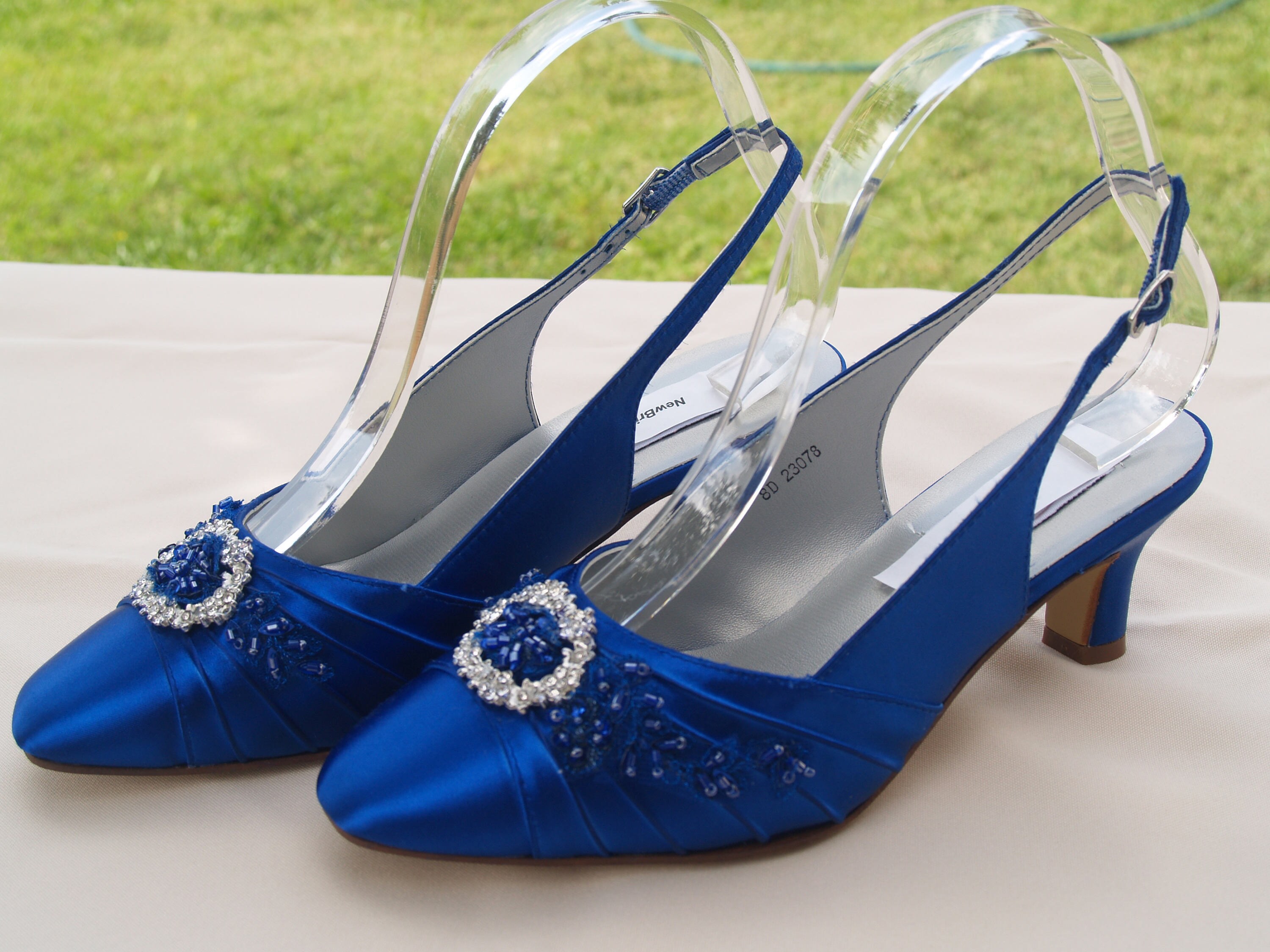 Shoes 8W Royal Blue WEDDING Shoes Wide widthcomfortable Short | Etsy