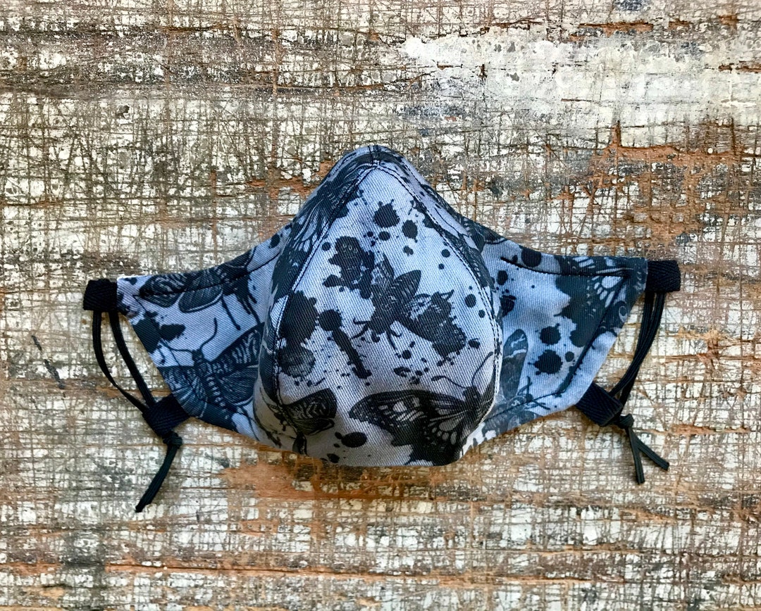 Fitted Organic Cotton Aurelian Butterfly Moth Mask With Adjustable ...