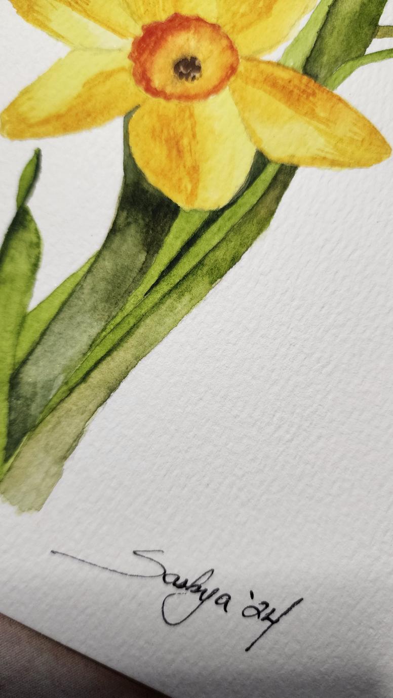 Daffodil Bunch Garden Flowers, Watercolor Painting, Original Art, Gift ...