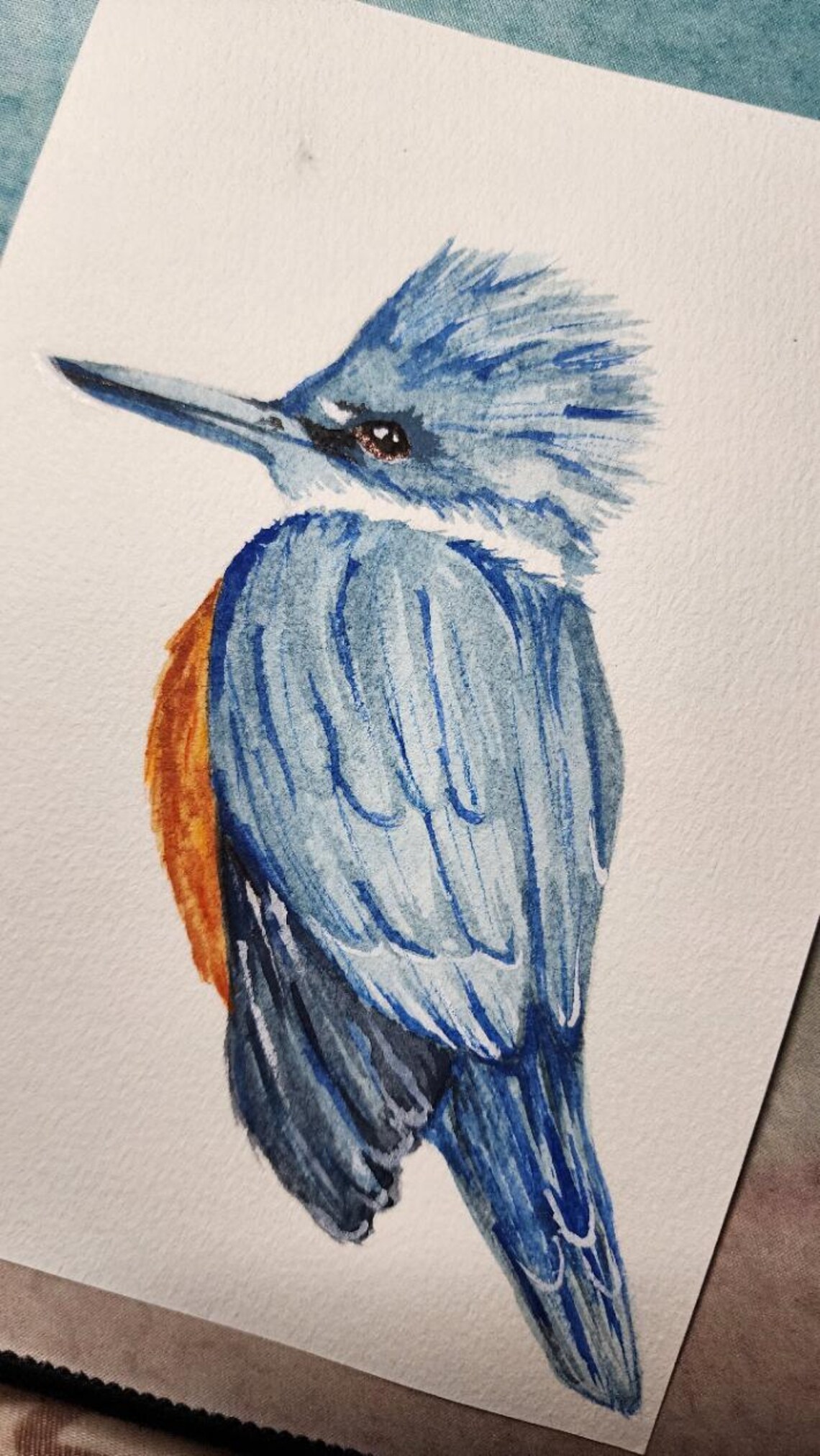 King of Fishing Kingfisher Bird Watercolor Painting, Original Art, Gift ...