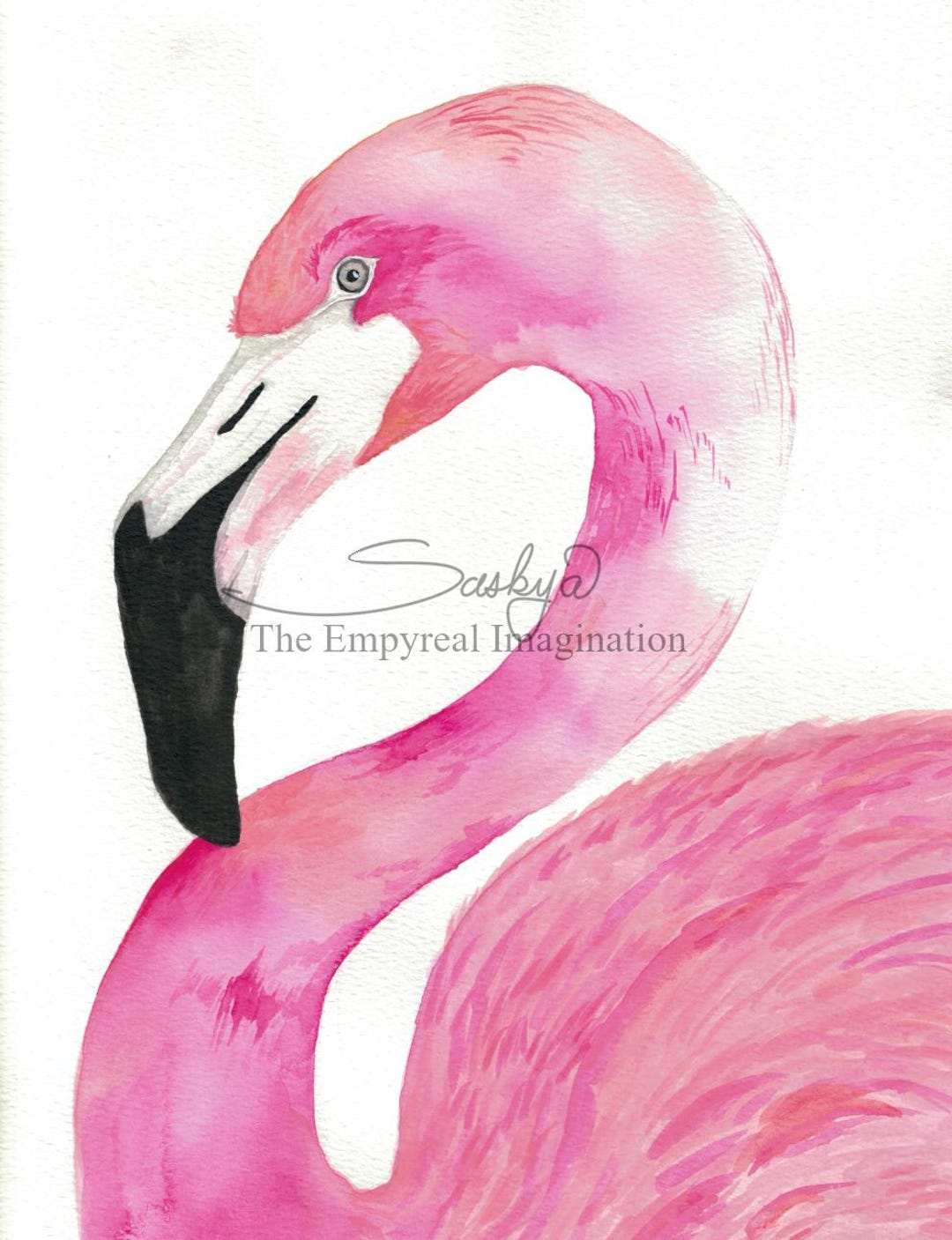 Pink Flamingo Watercolor Painting, Original Art, Gift, Present - Etsy