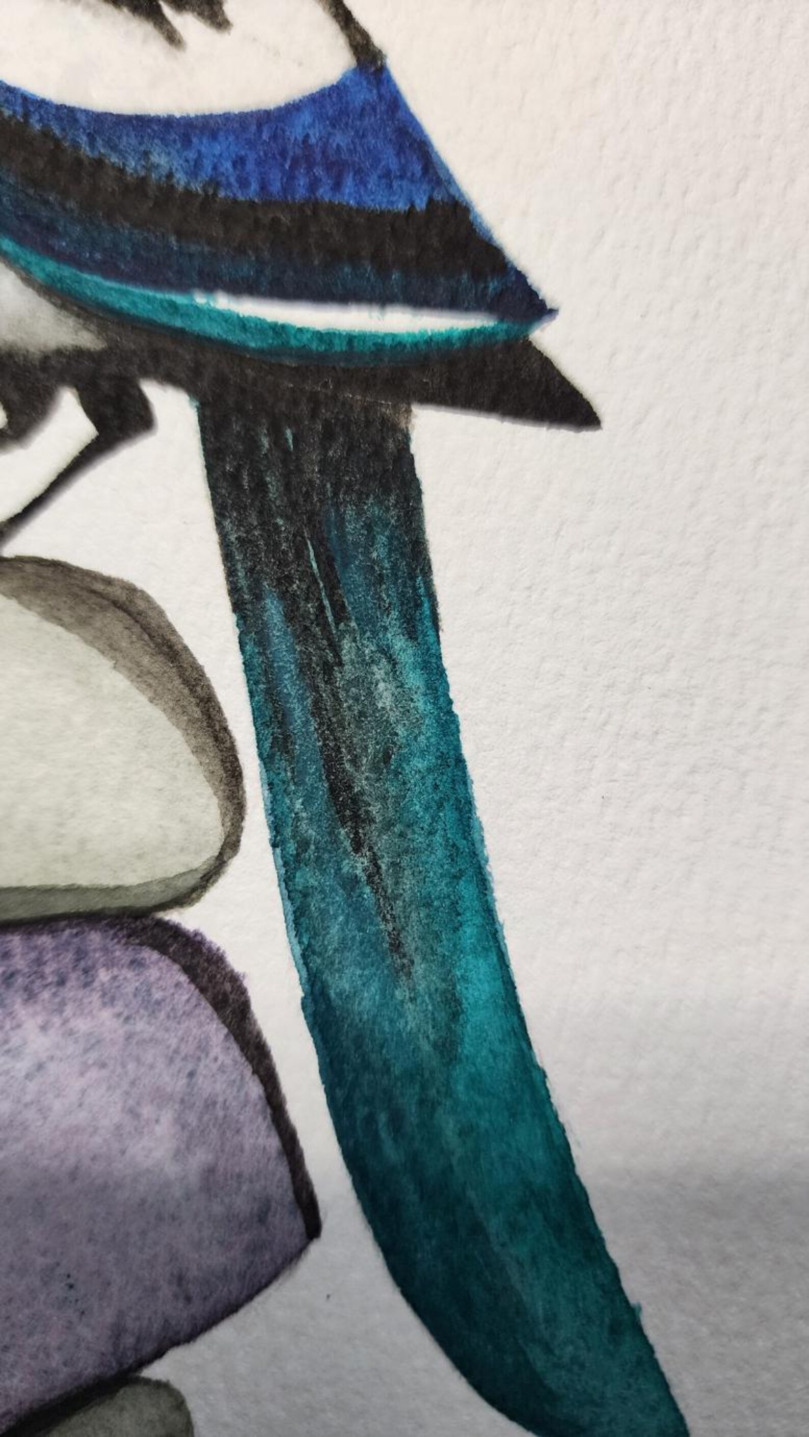 Zen Bird on Zen Rocks Watercolor Painting, Original Art, Gift, Present ...