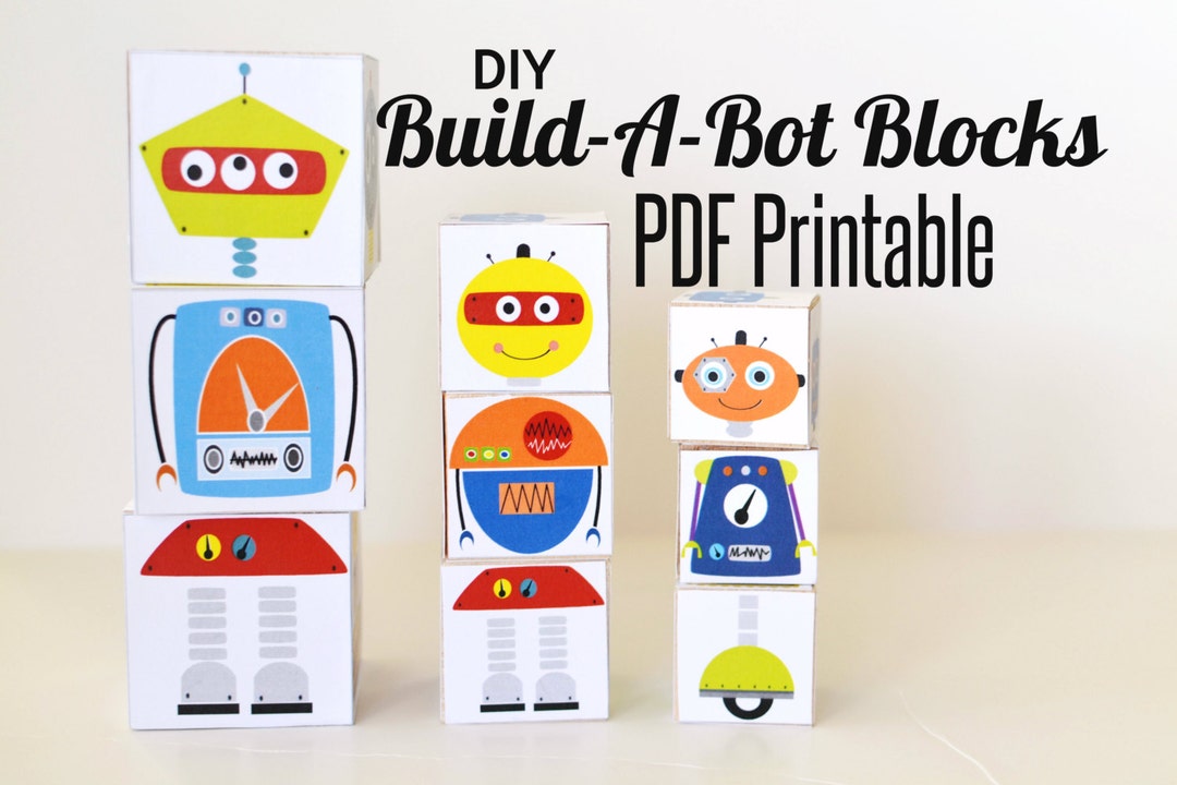 DIY Mix and Match Robot Block PDF Printable - Etsy