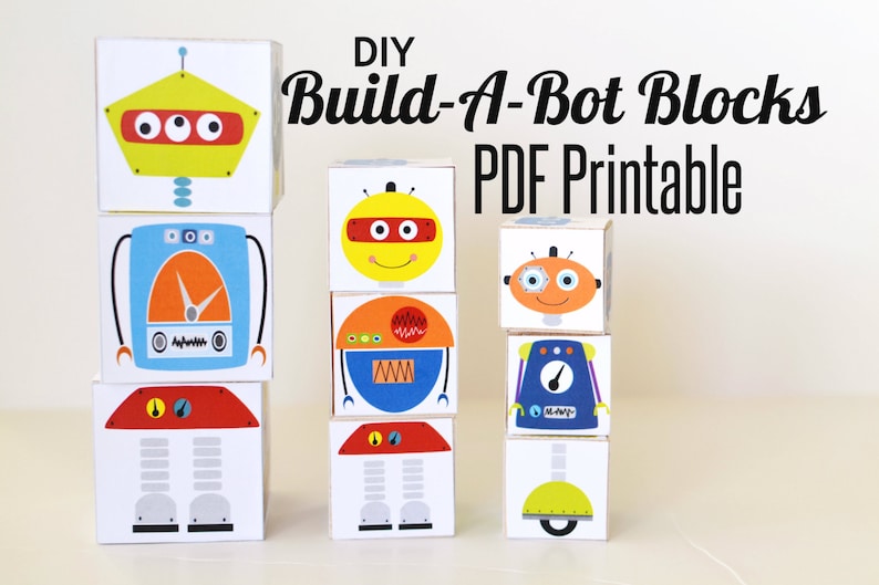 DIY Mix and Match Robot Block PDF Printable - Etsy