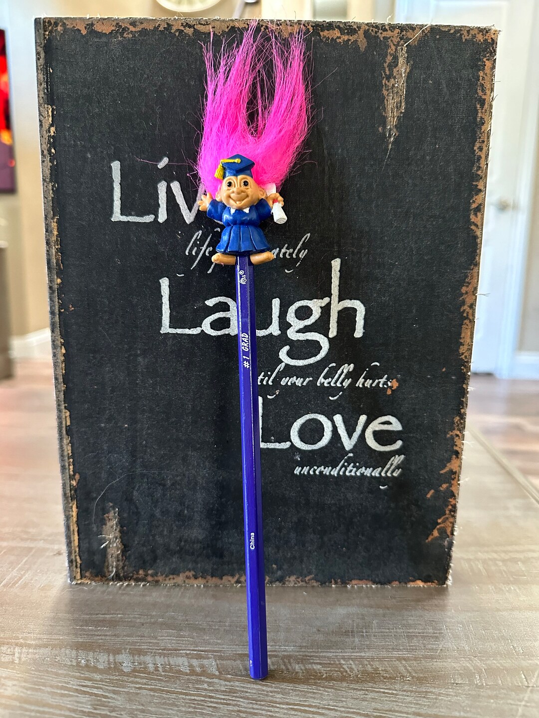 Vintage Russ Troll Doll, Graduation Troll Pencil, Pink Hair Tolls - Etsy