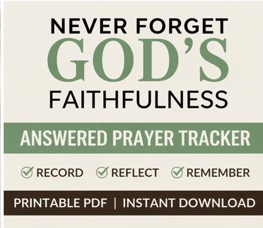 Answered Prayer Tracker Printable — Christian Prayer Journal for Women ...