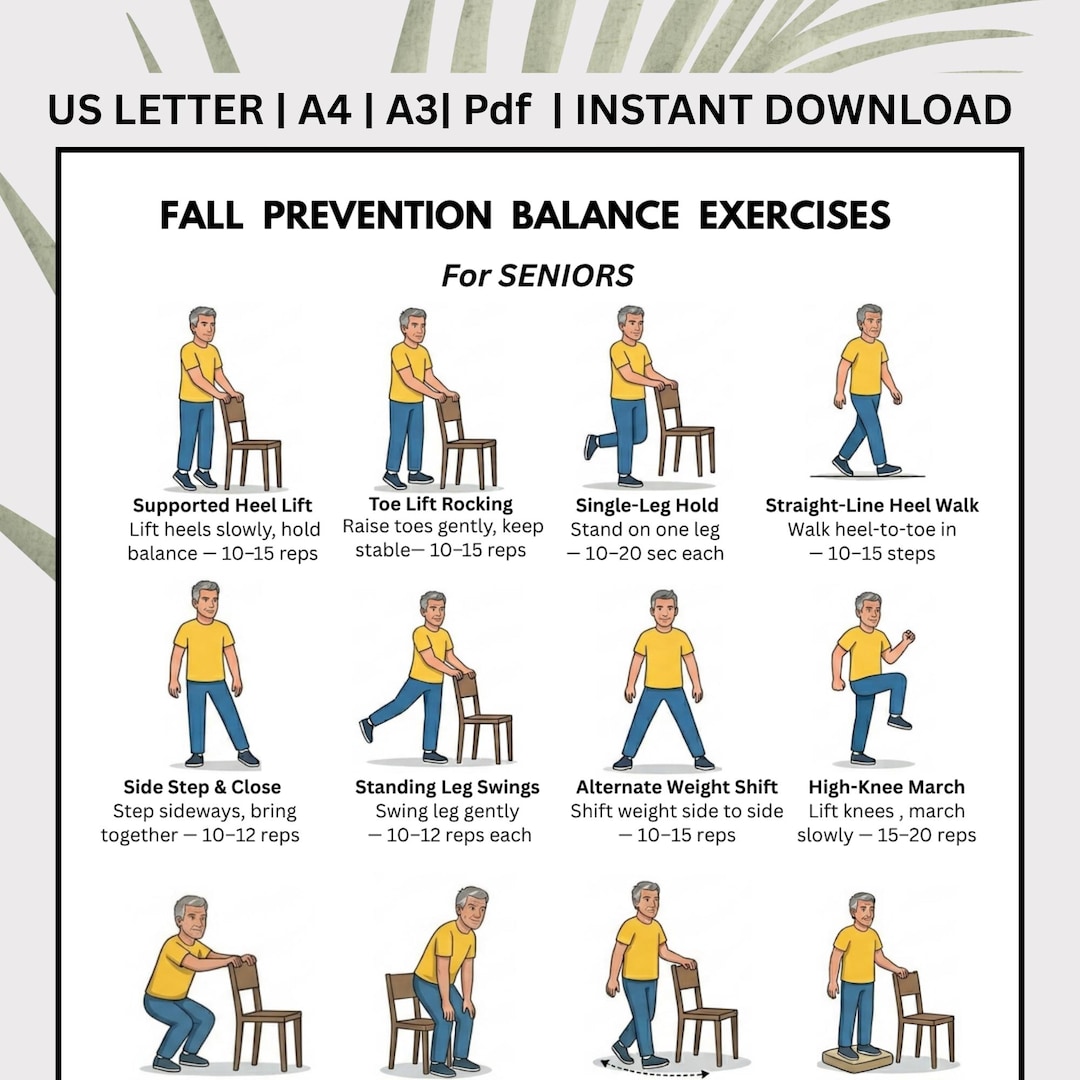 Fall Prevention & Balance Exercises for Seniors, Standing Workout ...