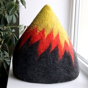 Pet Bed Volcano From Wool. Lava Stone Felt Cat Cave. Gift for Pets. - Etsy