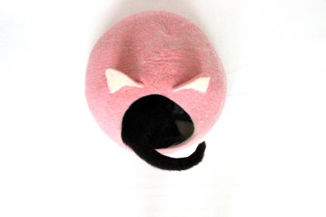 Pink Cat Bed. Felt Wool Cat Cave. Cat Lovers Gift. Small Dog - Etsy