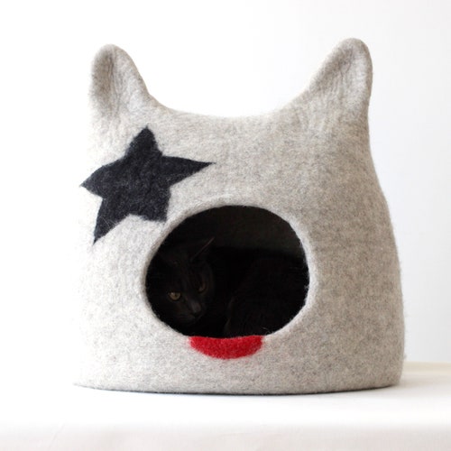 Kiss Rock Band Inspired Cat Bed Kiss Cat Cave Wool Cat - Etsy