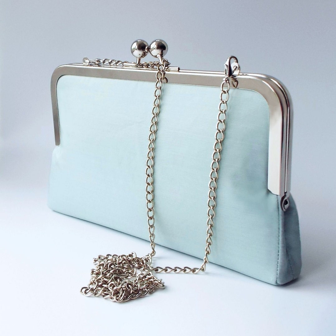 Clutch Bag, Duck Egg Blue Clutch Purse, Light Blue Bridesmaids Purse ...