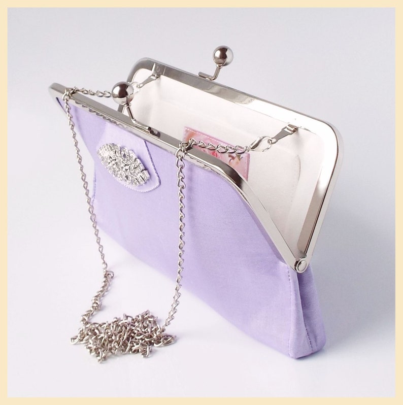 Clutch Bag Lilac Wedding Purse Purple Art Deco Handbag With - Etsy