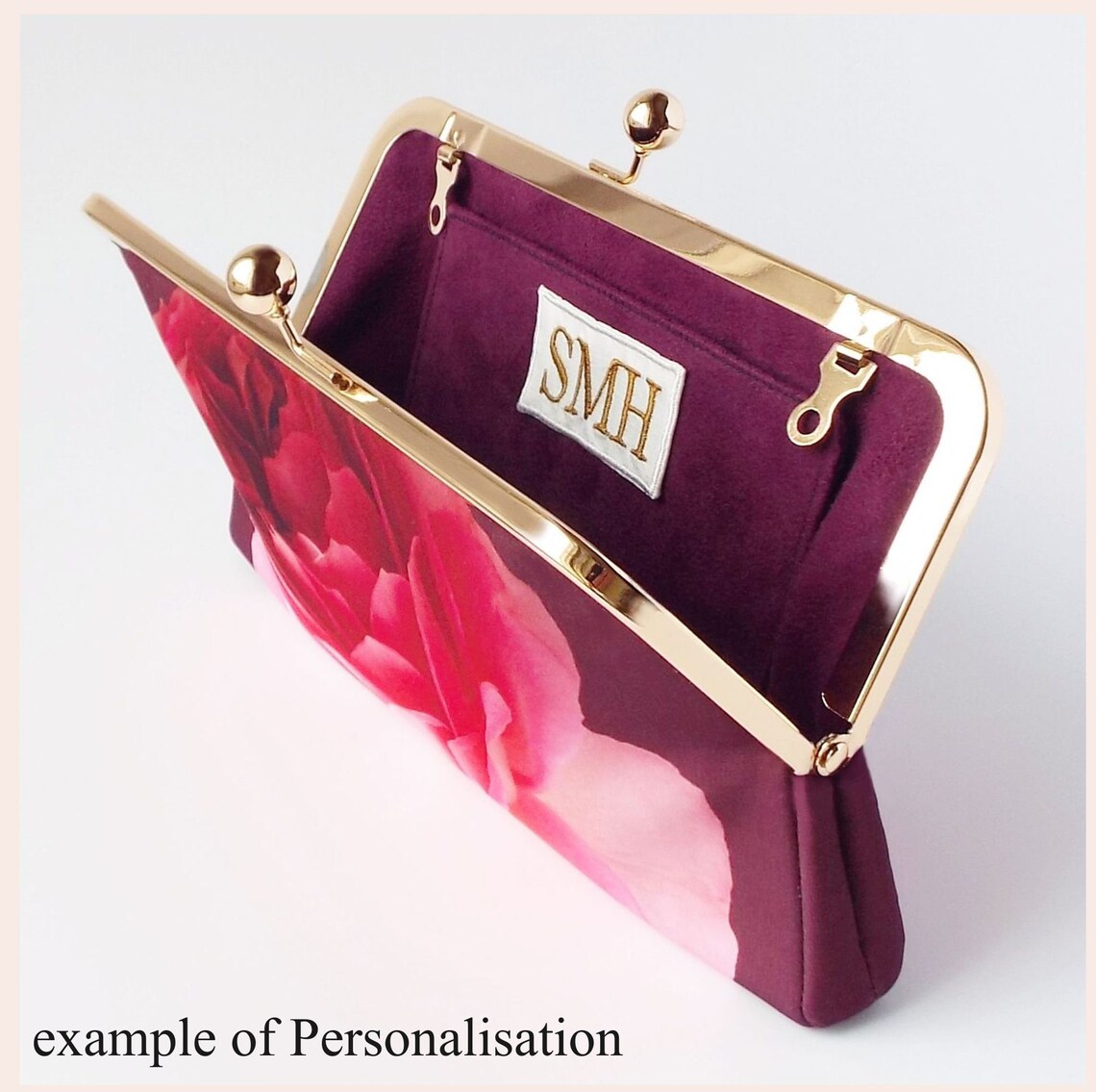 Evening Clutch Red Velvet Purse Burgundy Bag With Rose | Etsy