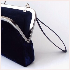 Navy Velvet Evening Bag, Midnight Blue Clutch Purse, Personalised Gift ...