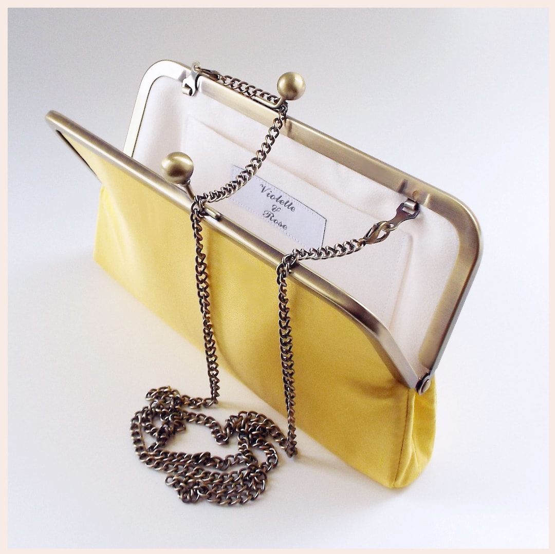 Yellow Evening Bag Wedding Clutch Bag Personalised Purse for - Etsy