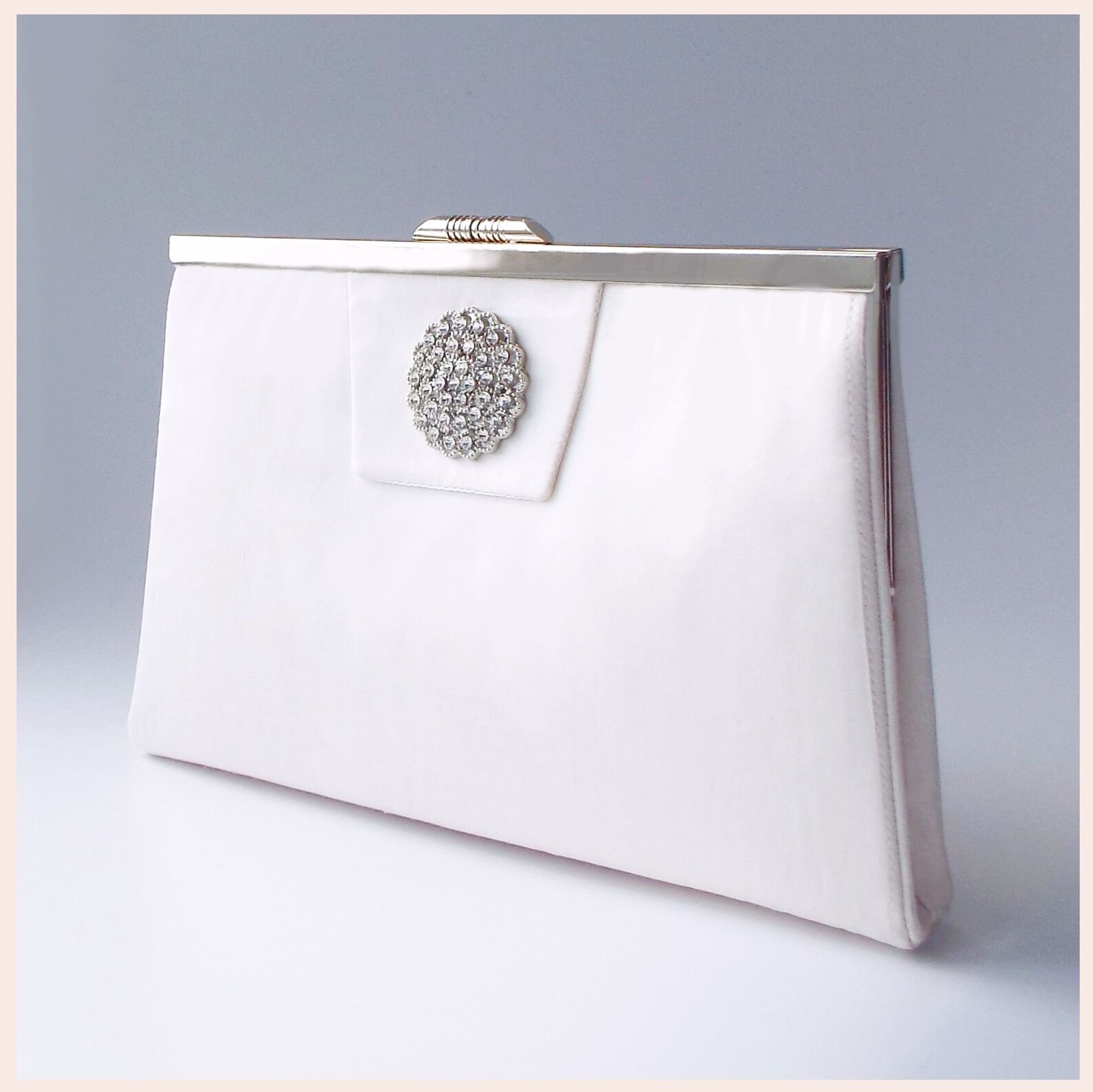 Ivory Bridal Clutch for Wedding Day Art Deco Purse - Etsy