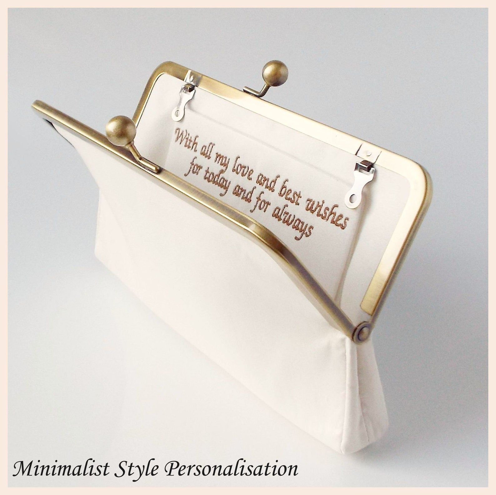 Personalised Bridal Clutch Ivory Purse With Date or Special | Etsy