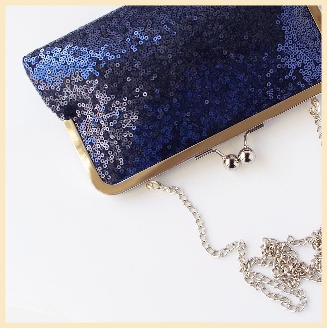 Evening Clutch Sequin Clutch Navy Blue Evening Bag With - Etsy