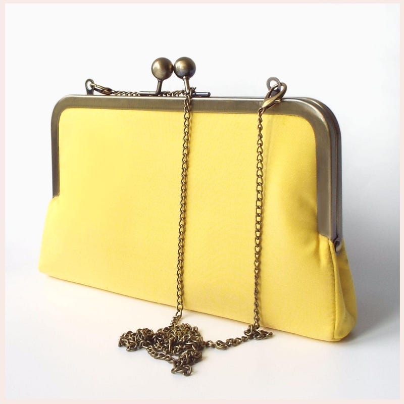 Pale Yellow Clutch Bags - Etsy UK