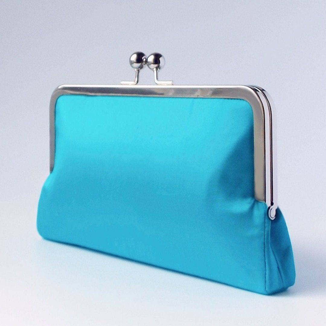 Turquoise Clutch Bag for Wedding, Evening Purse for Wedding Guest, Blue ...