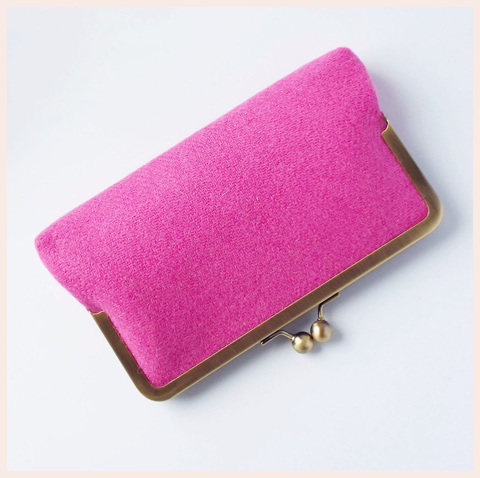 Pink Clutch Bag Harris Tweed Bag Clutch Purse With - Etsy