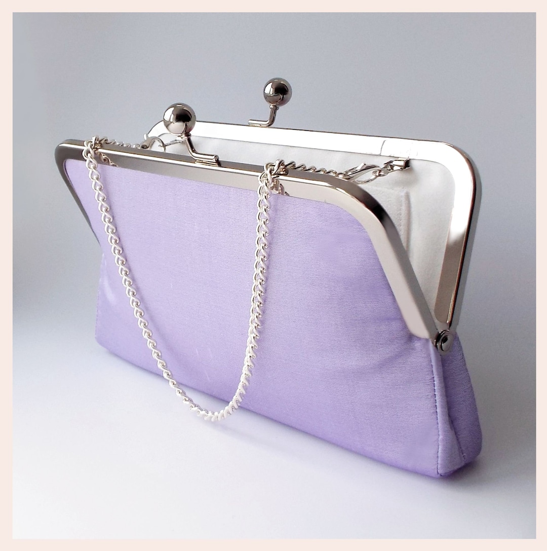Lilac Clutch Bag Evening Purse Purple Bag With Chain - Etsy