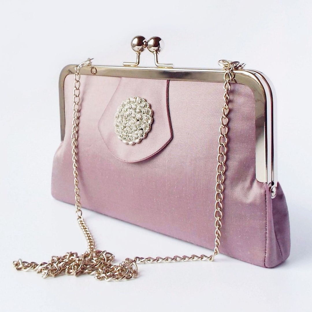 Evening Bag, Mauve Wedding Clutch, Handmade Clutch Purse for Special ...
