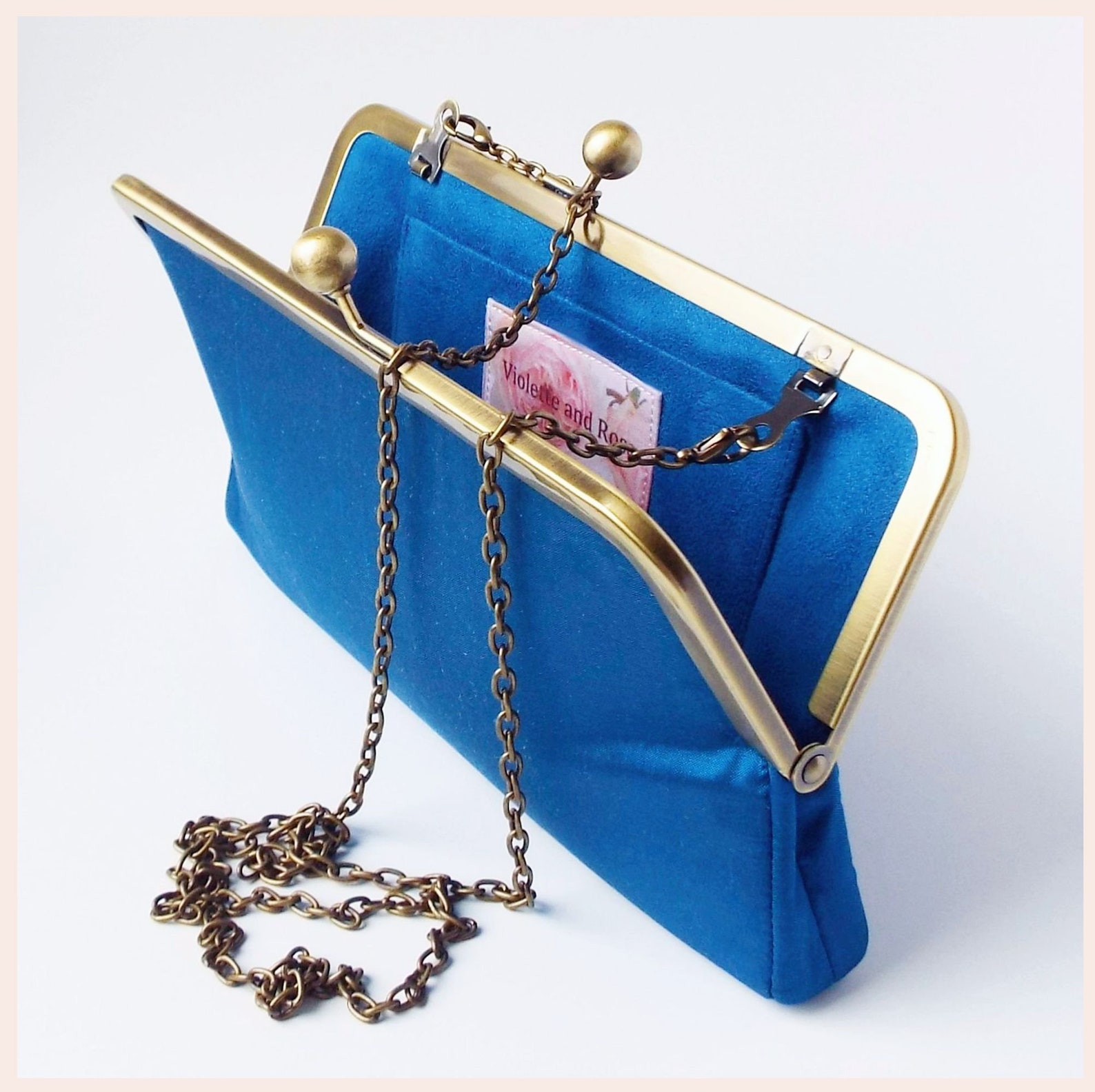 Clutch Bag Sapphire Blue Evening Bag Silk Clutch Purse for - Etsy