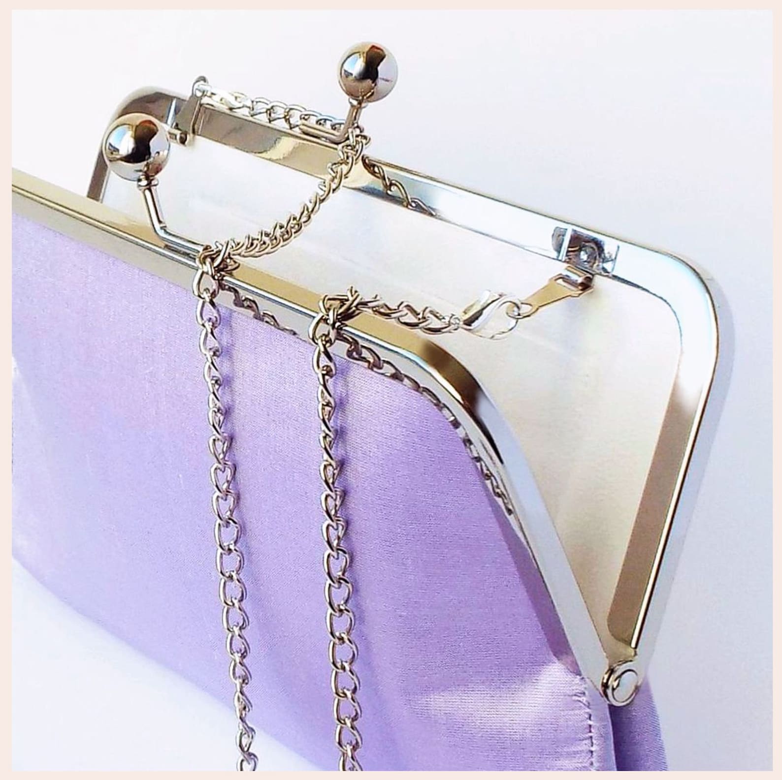 Lilac Clutch Bag Evening Purse Purple Bag With Chain - Etsy