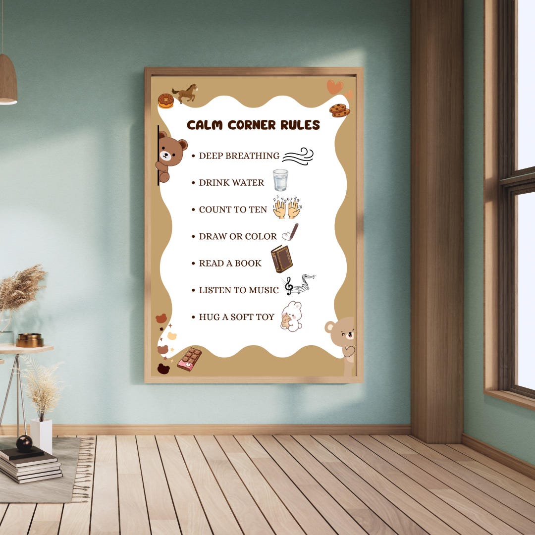 Calm Corner Rules Poster | Calm Down Strategies for Kids | Classroom ...