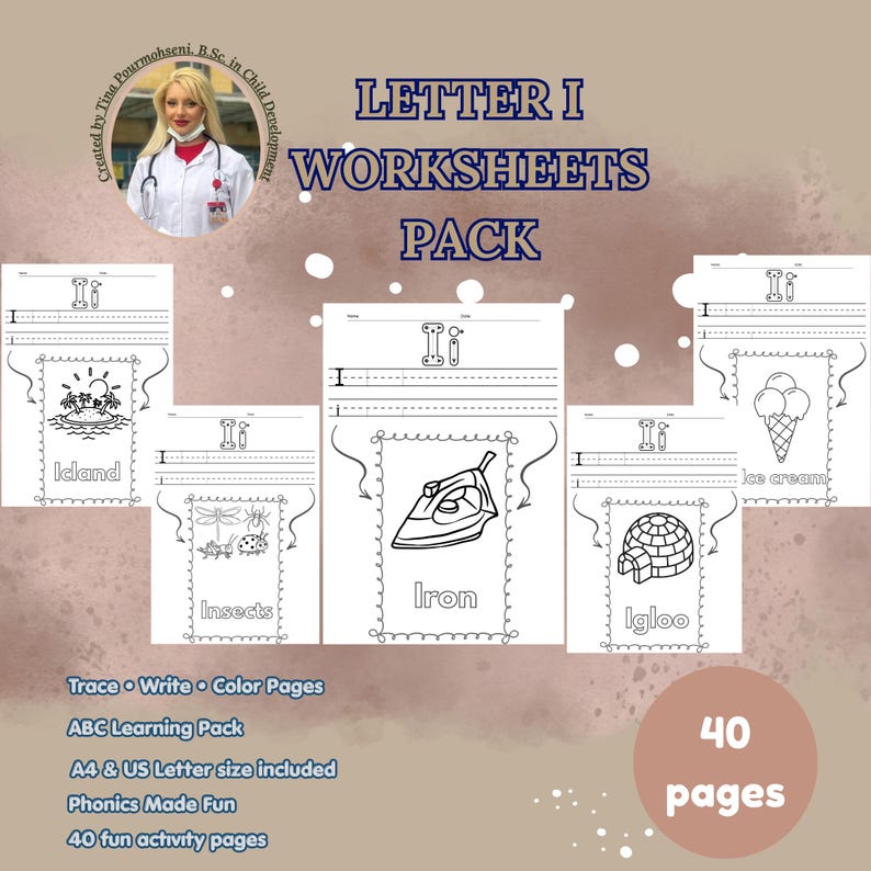 Letter I Worksheets | Coloring PDF | Phonics & Beginning Sounds ...