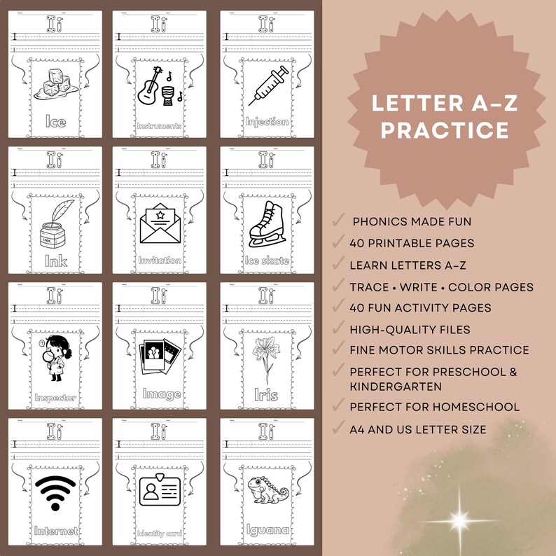 Letter I Worksheets | Coloring PDF | Phonics & Beginning Sounds ...