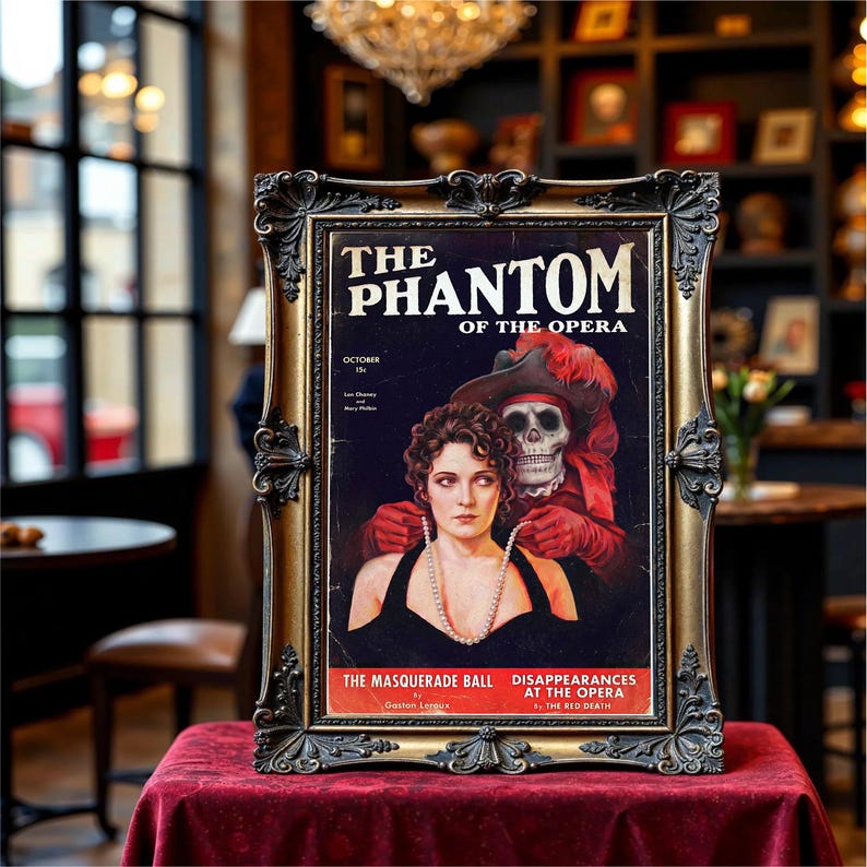 Phantom of the Opera Vintage Pulp Magazine : Gothic Wall Art - Etsy UK