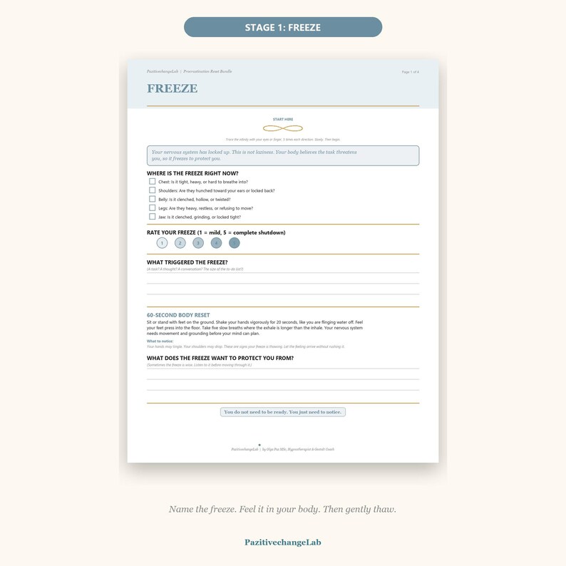ADHD Paralysis Planner Printable, Overwhelm Reset Kit, Task Cards, Get ...