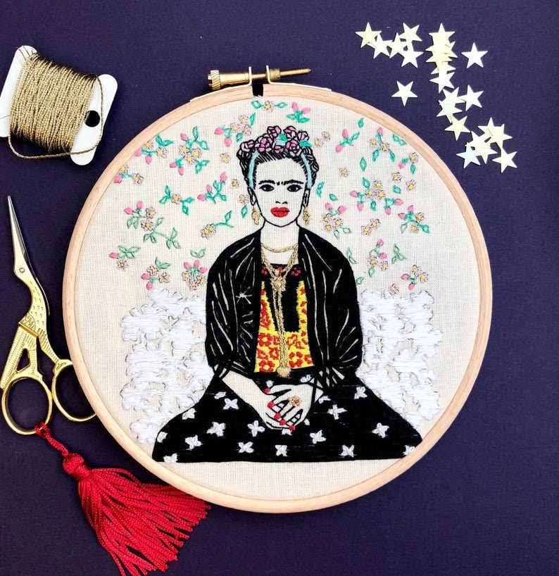 Modern Embroidery Pattern Pre-printed on Fabric With Tutorial | Etsy