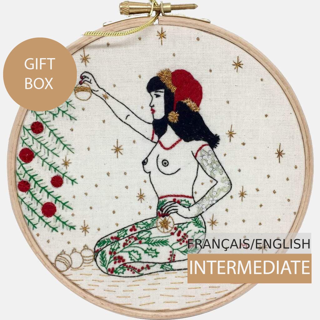 Modern Embroidery Gift Box Diy kit Hand embroidery pattern | Etsy