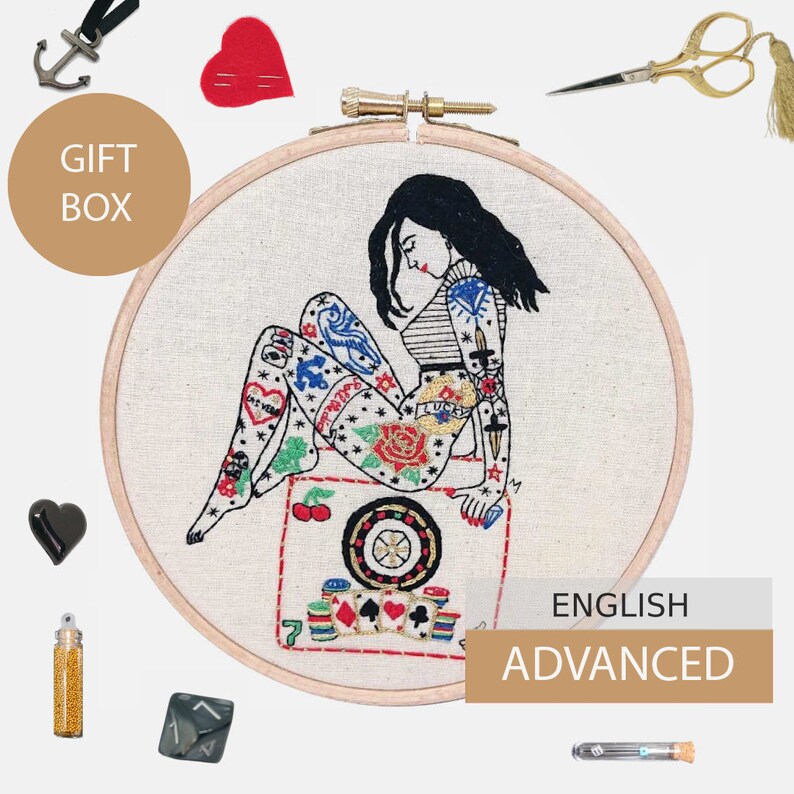 Modern Embroidery Gift Box With Scissors and Goodies Hand | Etsy