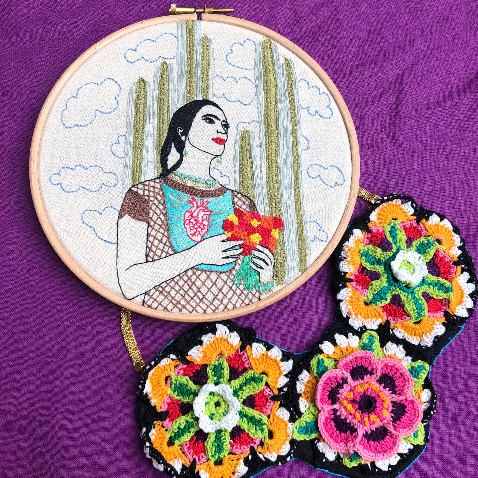 Modern Embroidery Pattern Pre-printed on Fabric With Tutorial - Etsy