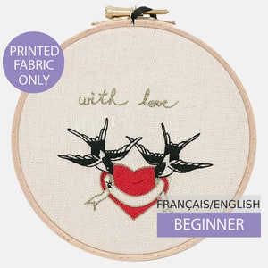 Modern Embroidery Pattern Pre-printed on Fabric With Tutorial - Etsy