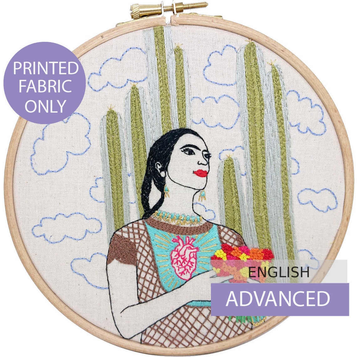 Modern Embroidery Pattern Pre-printed on Fabric With Tutorial - Etsy