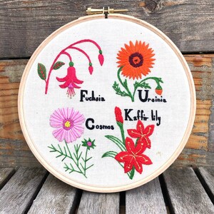 Modern Embroidery Pattern, Pre-printed on Fabric With Tutorial (in ...