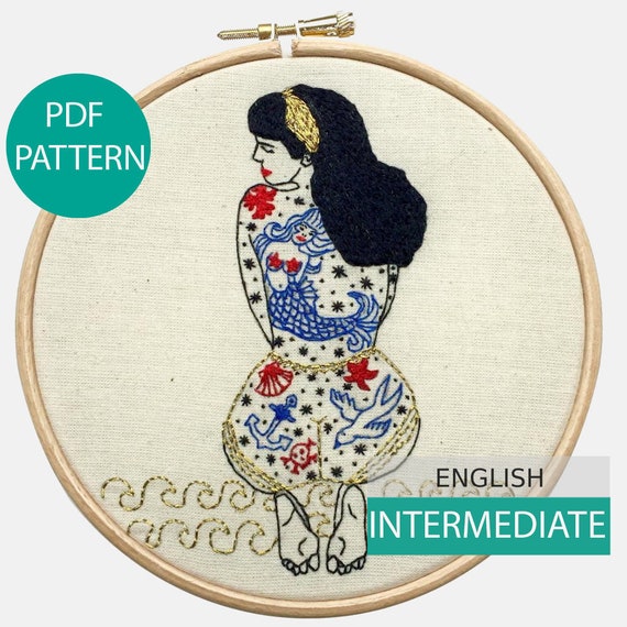 Modern Embroidery Pattern & Tutorial PDF File in English | Etsy