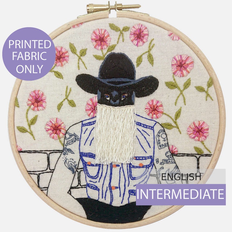 Modern Embroidery Pattern, Pre-printed on Fabric With Tutorial (english ...