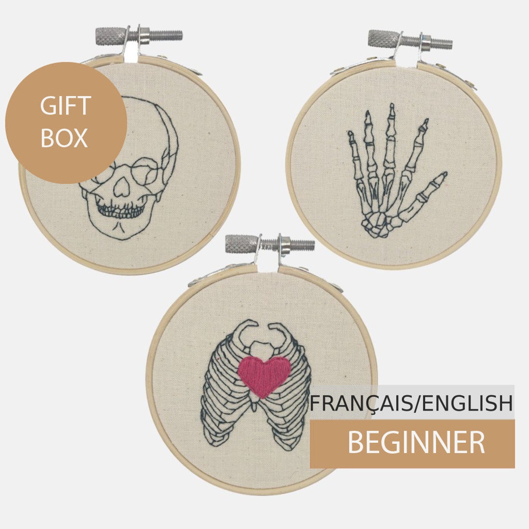 Modern Embroidery Gift Box With Goodies, Hand Embroidery Pattern ...